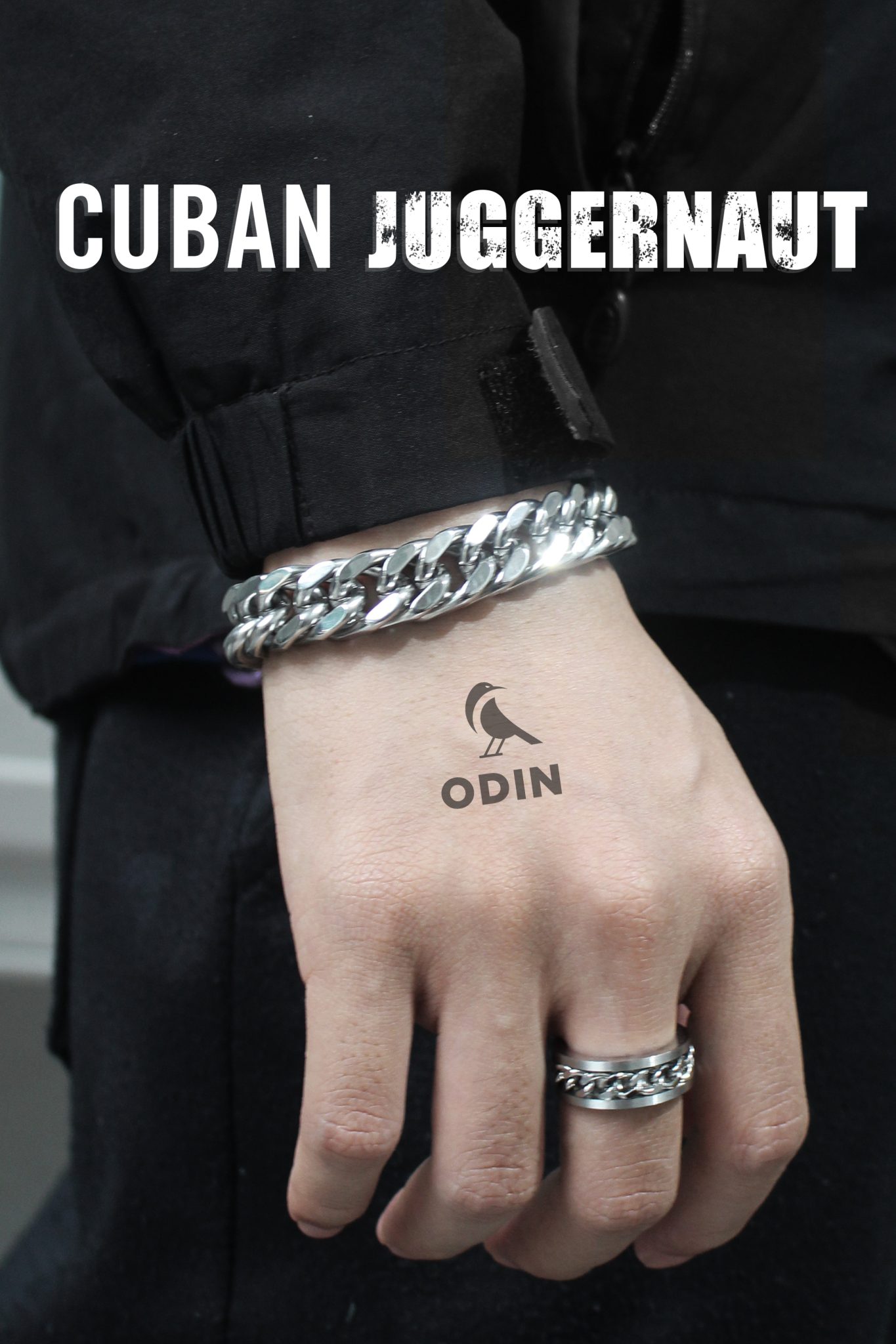 Vòng tay Cuban Juggernaut - 13mm - Thép Titan không gỉ 316L - ODIN