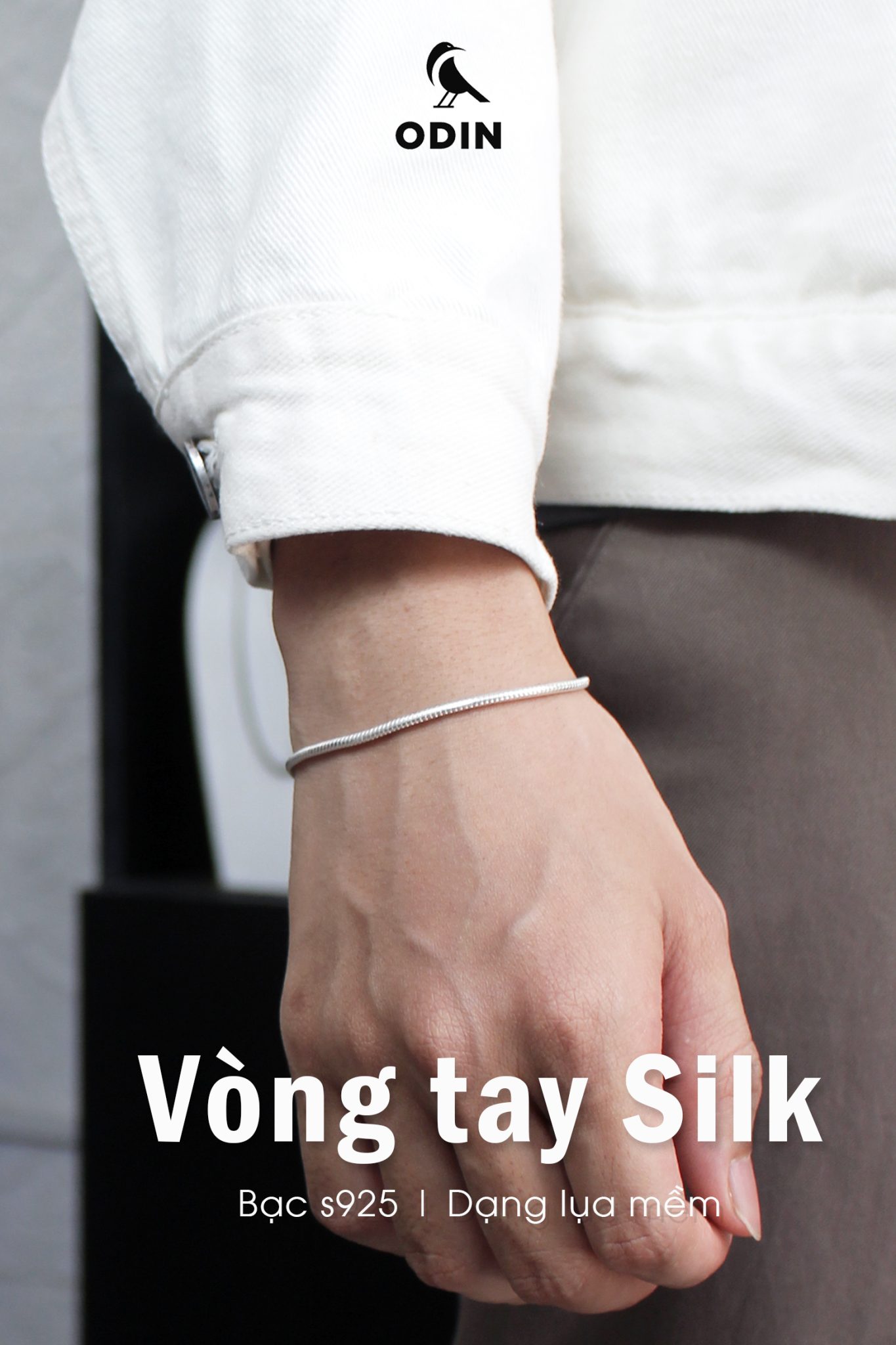 Vòng tay bạc ODIN Silver Silk -2mm-Dạng lụa mềm - Bạc s925 - ODIN